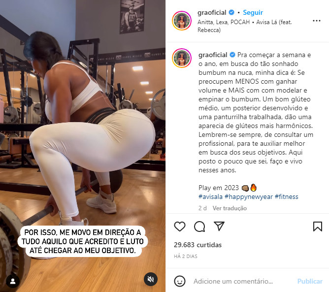 APÓS POLÊMICA COM LOOK OUSADO, GRACYANNE BARBOSA REVELA EXERCÍCIO PARA TER BUMBUM GG - Bahia ...